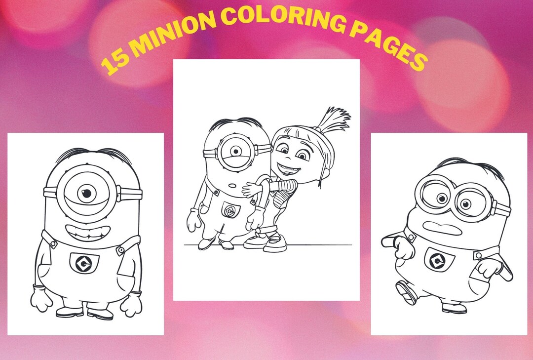 Minion Coloring Book, 15 Minion Pictures to Print for Children's ...