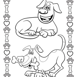 Dog Coloring Book, 20 Adorable Pictures to Print for Children's ...