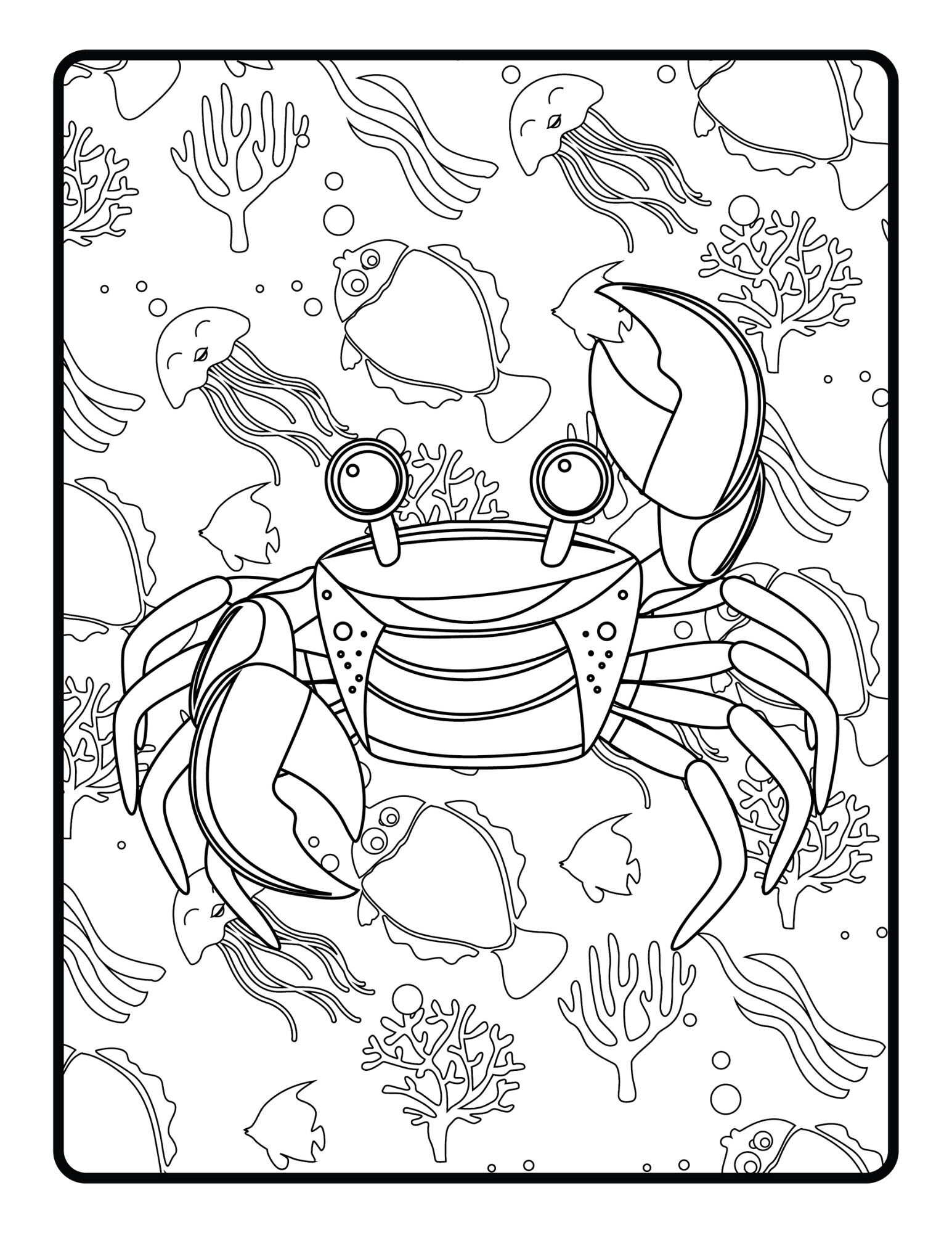 30 Ocean Animal Coloring Book Pages Farm Animals, Sea Animals, Desert ...