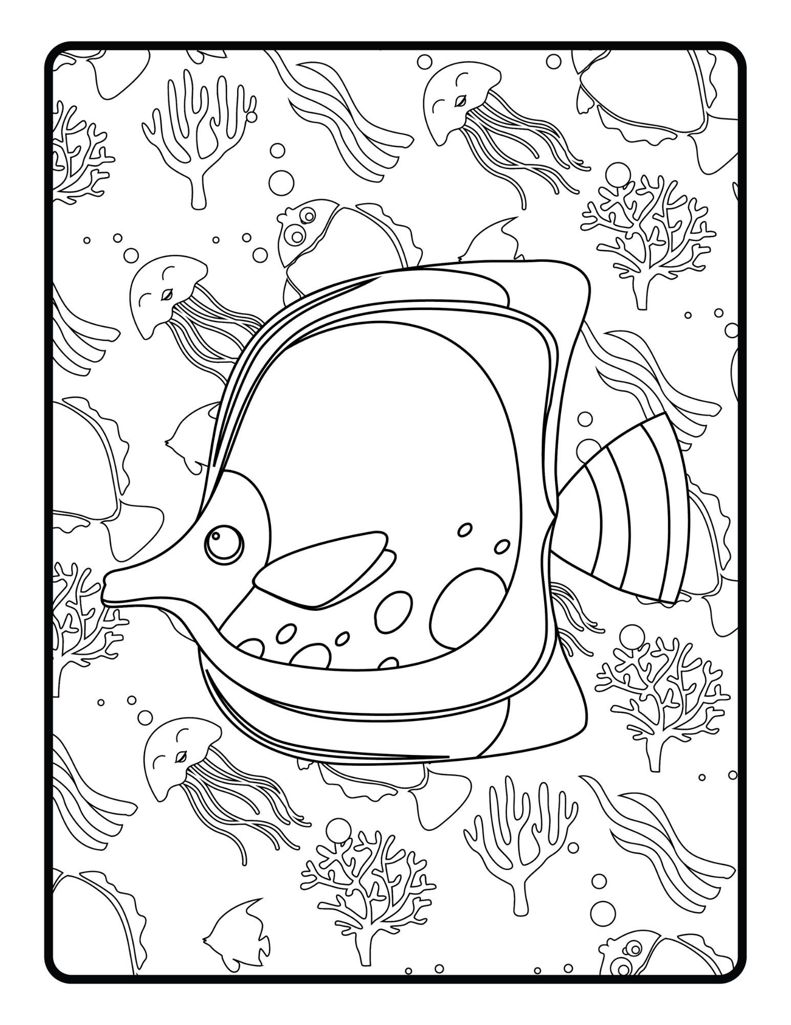 30 Ocean Animal Coloring Book Pages Farm Animals, Sea Animals, Desert ...