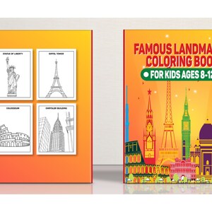 Kids Coloring Book, Famous Landmarks 25 Pages - Etsy