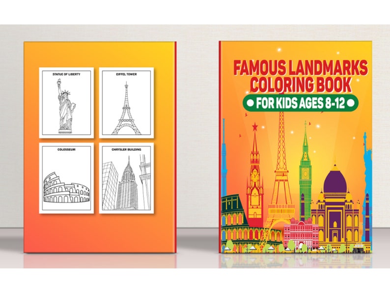 Kids Coloring Book, Famous Landmarks 25 Pages - Etsy