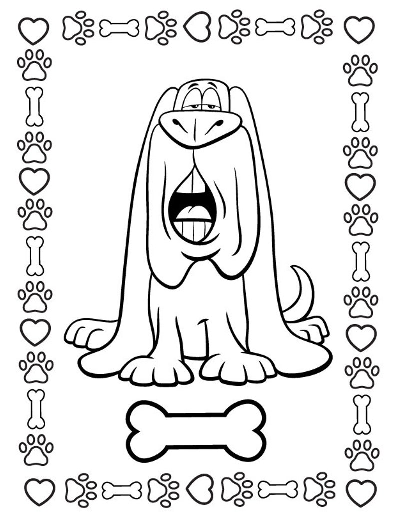 Dog Coloring Book, 20 Adorable Pictures to Print for Children's ...