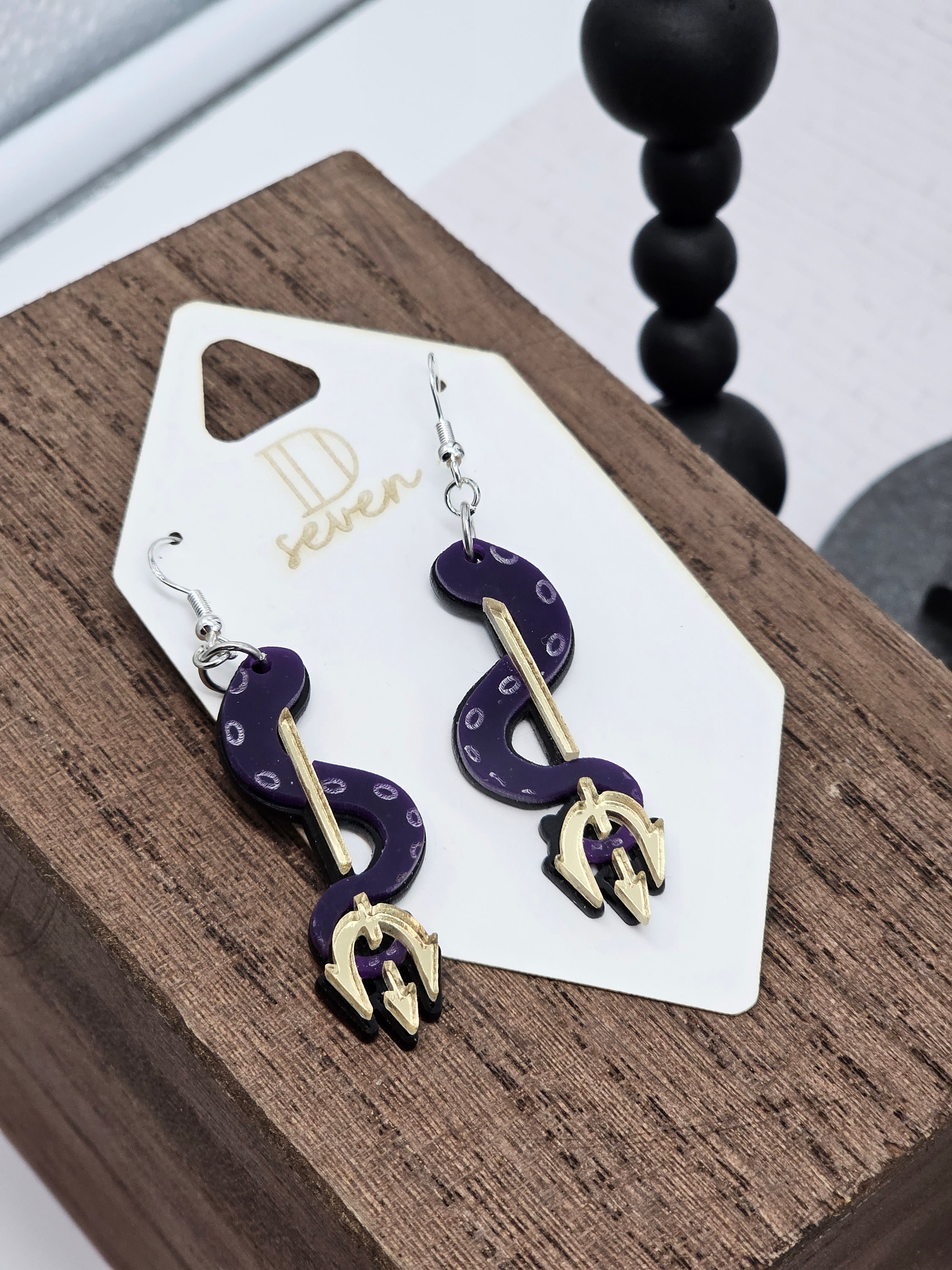 Trident Tentacle Svg - Octopus Laser Cut Earring Design - Svg Pdf Dxf ...