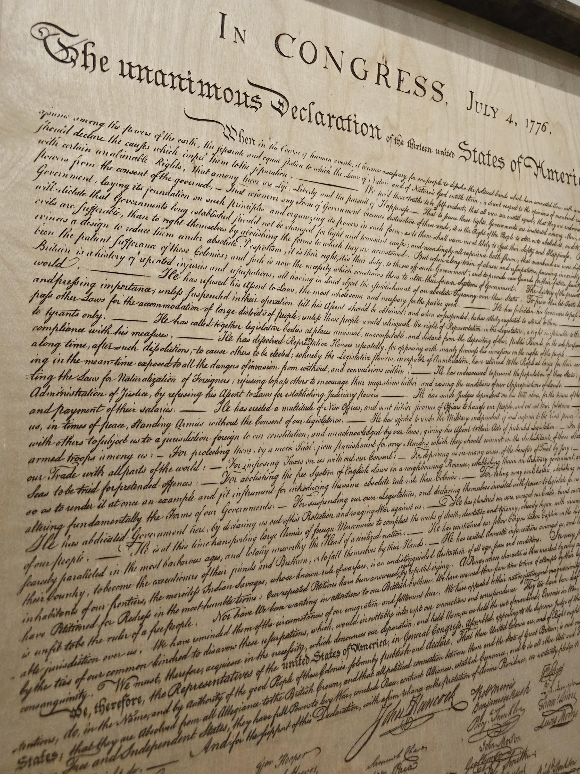 Declaration of Independence Laser Engraving File – Historical Document ...