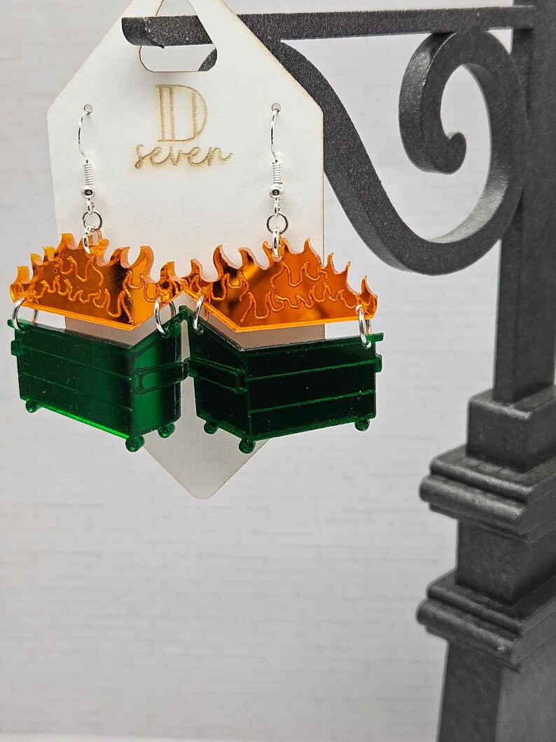 Dumpster Fire Earrings Svg Pdf Dxf Ai Png Jpg Webp Tiff – Laser Cut ...