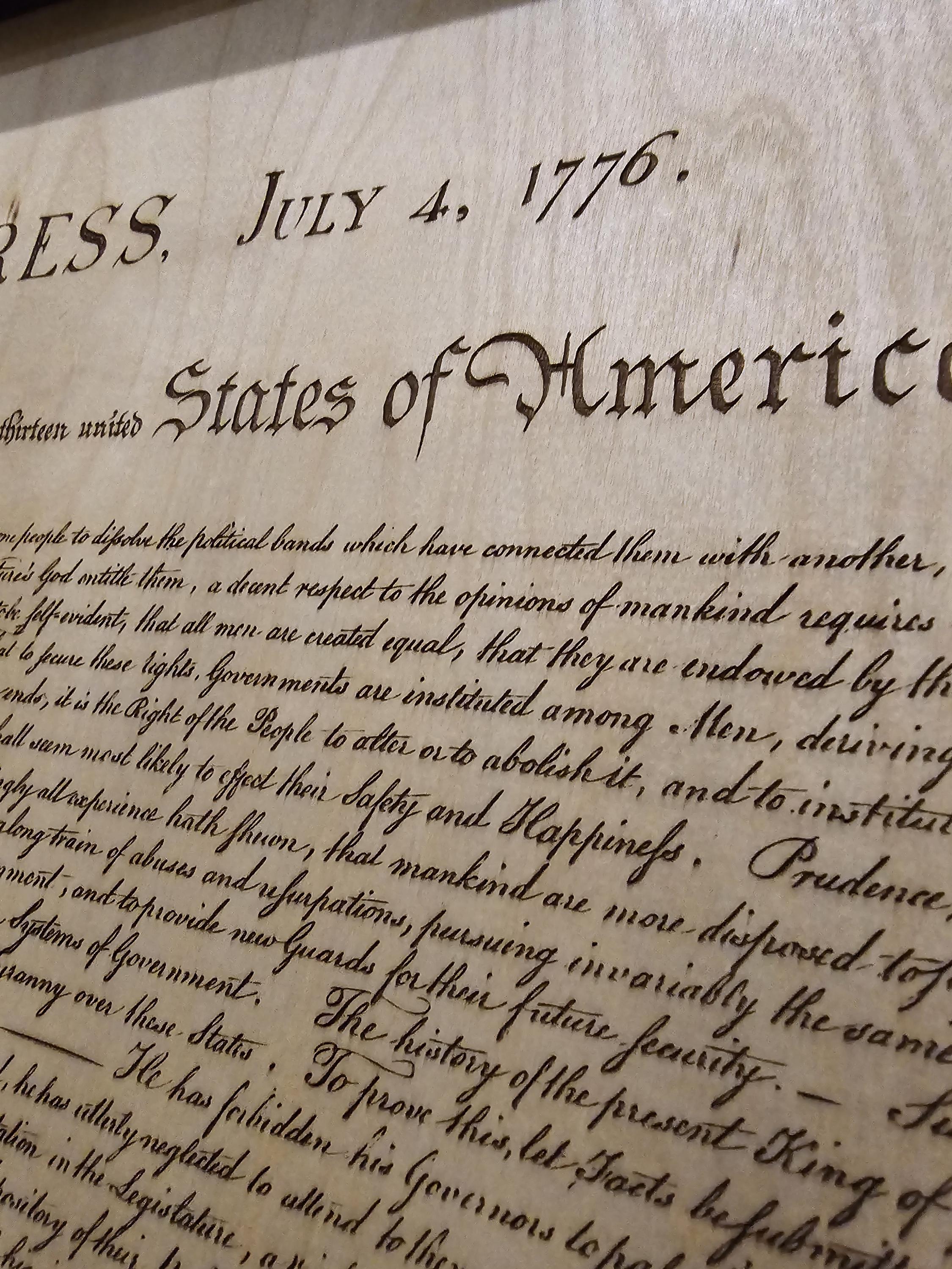 Declaration of Independence Laser Engraving File – Historical Document ...