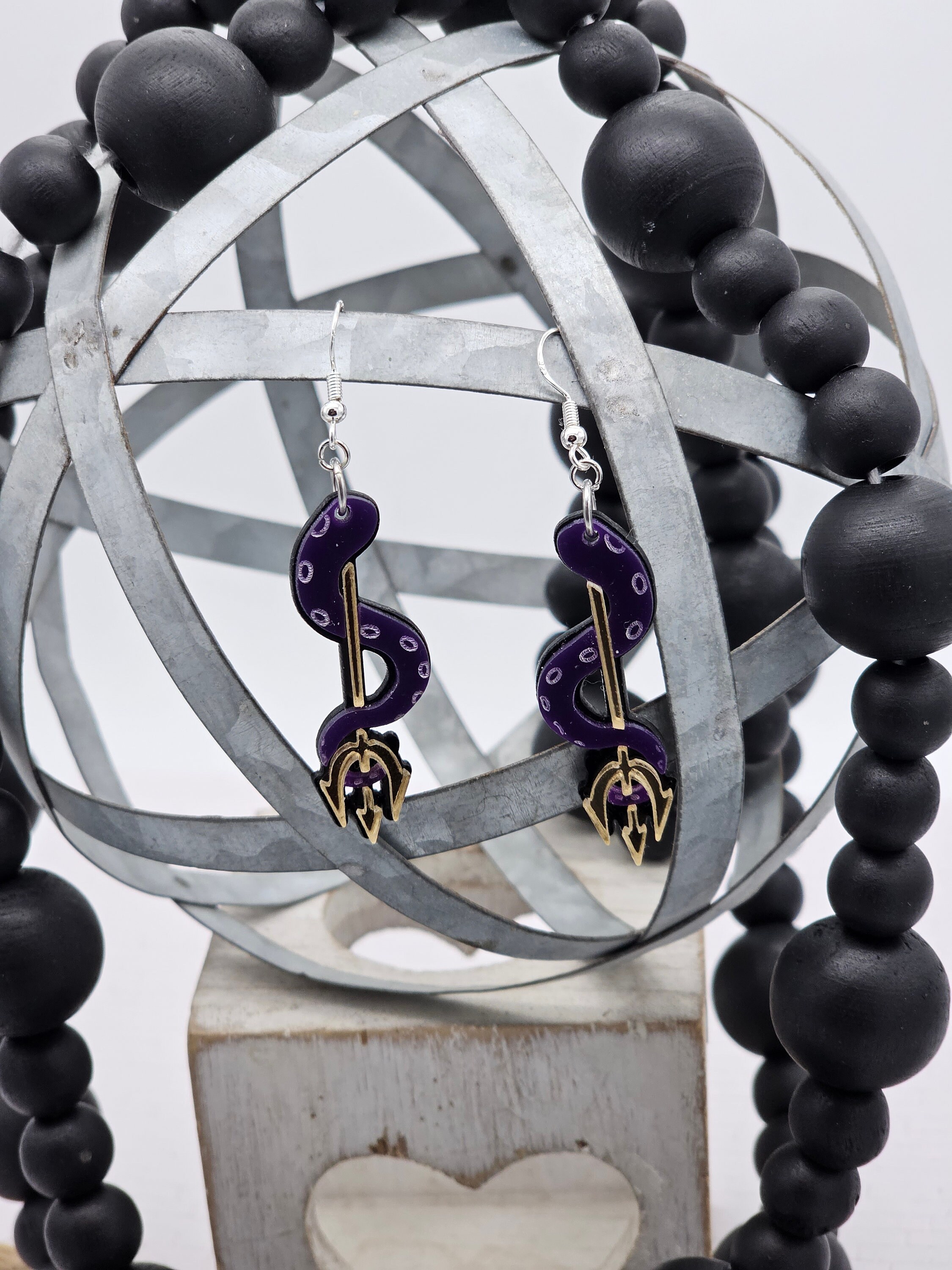 Trident Tentacle Svg - Octopus Laser Cut Earring Design - Svg Pdf Dxf ...