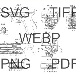 Glock Patent Drawing Files .svg .dxf .pdf .png .webp - Etsy