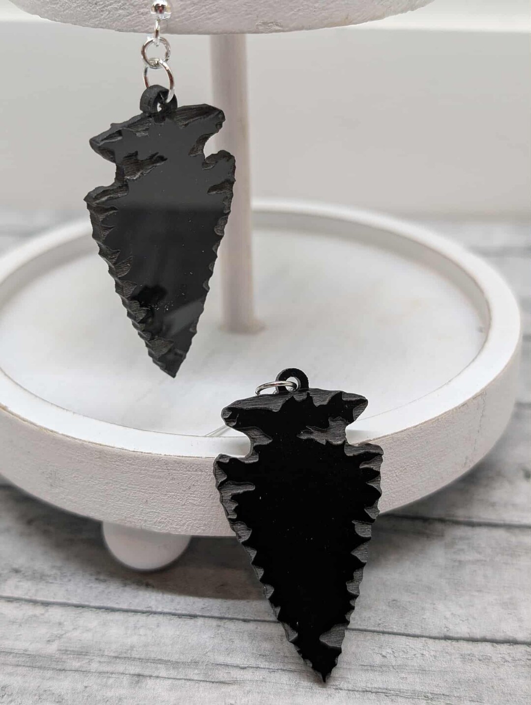Arrowhead Earring SVG for Laser Cutting – Obsidian Look – Svg Pdf Dxf ...