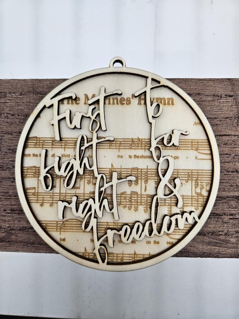 USMC Hymn Svg - Marine Corps Ornament Laser Cut Files - Svg Pdf Dxf Ai ...