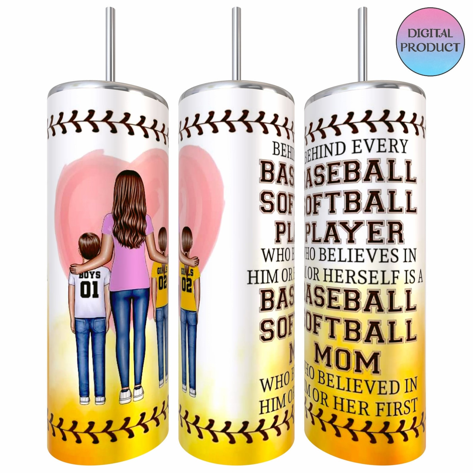 Behind Every Baseball Softball Player is A Baseball Softball Mom 20 Oz ...