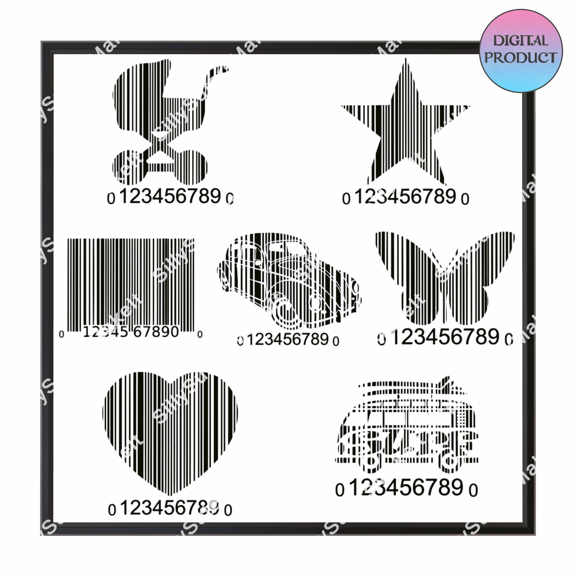 Barcode Clip Art With Stars