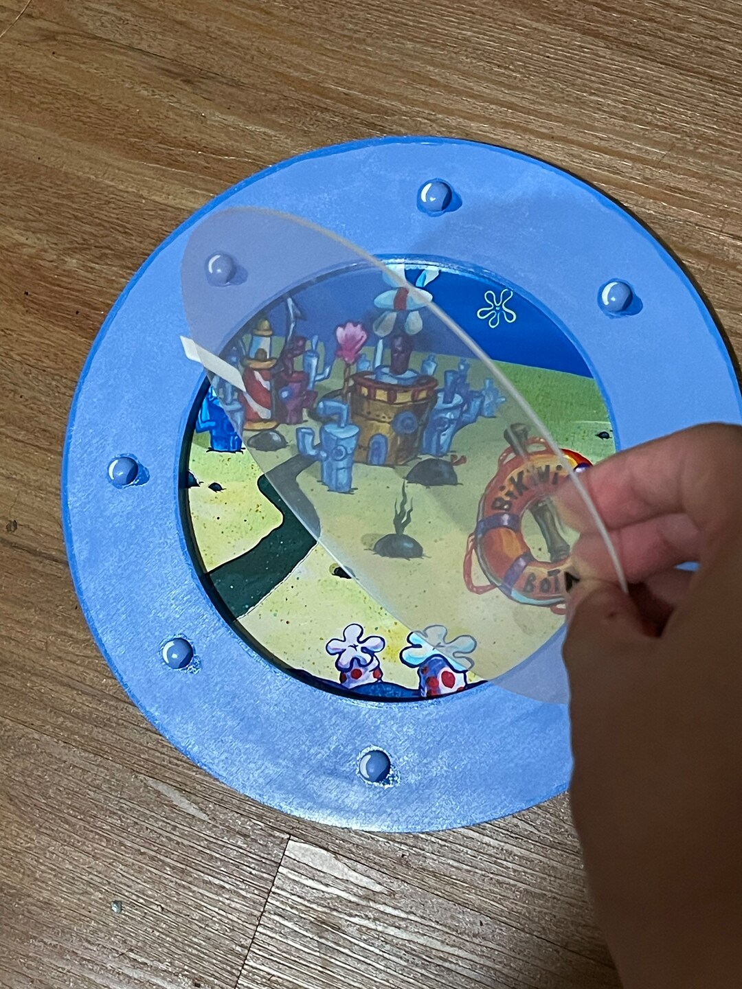 Spongebob 3D Wood Porthole Window - Etsy