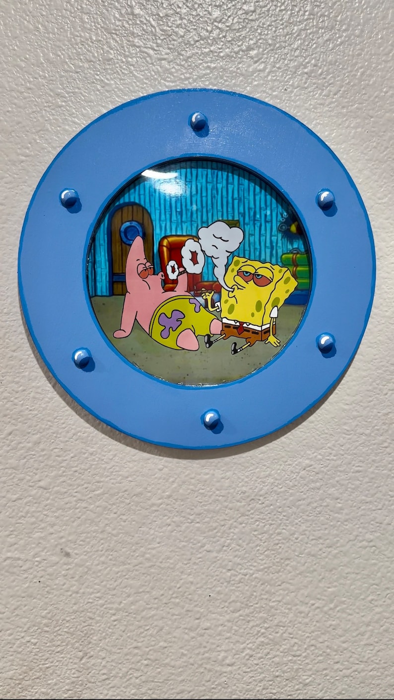 Spongebob 3D Wood Porthole Window - Etsy