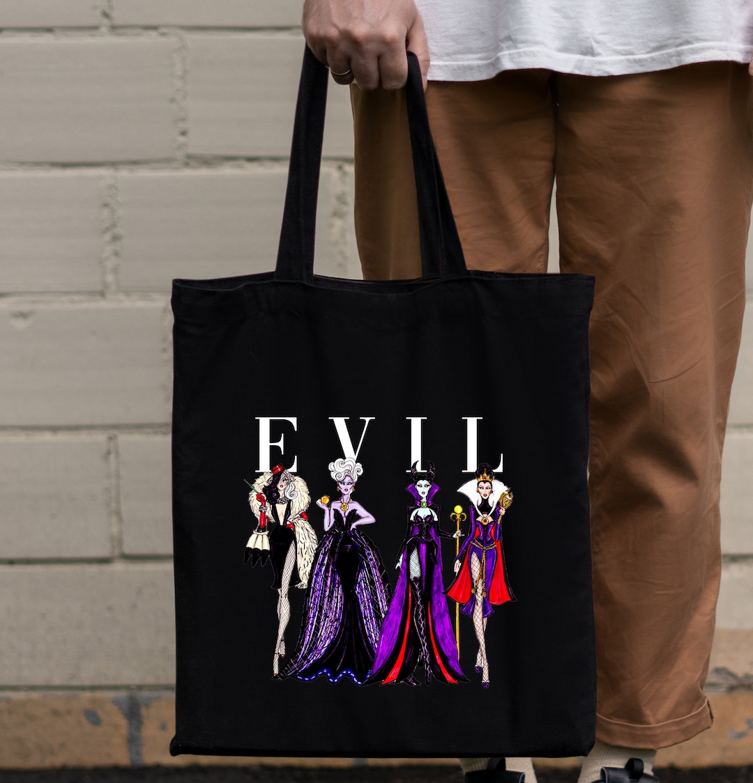Tote Bag Bag Black Evil Disney Villains Maleficent Cruella - Etsy