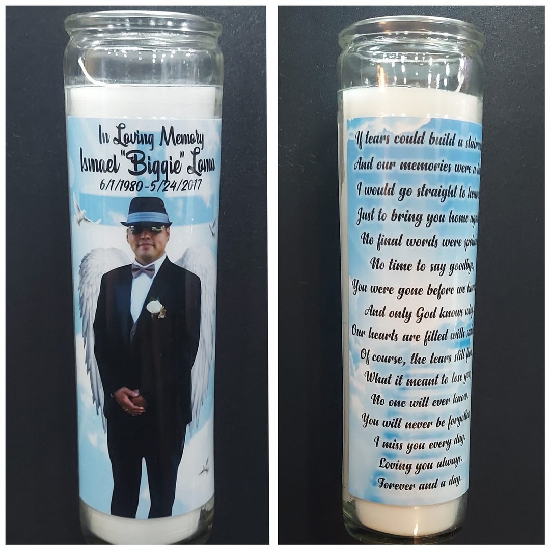 Custom Candles/memorial Candles/prayer Candles - Custom- Personalized ...