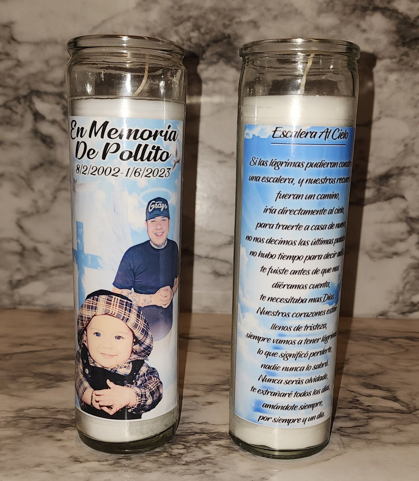 Custom Candles/memorial Candles/prayer Candles - Custom- Personalized ...