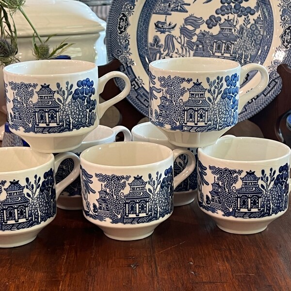 Blue Willow Cups - Etsy