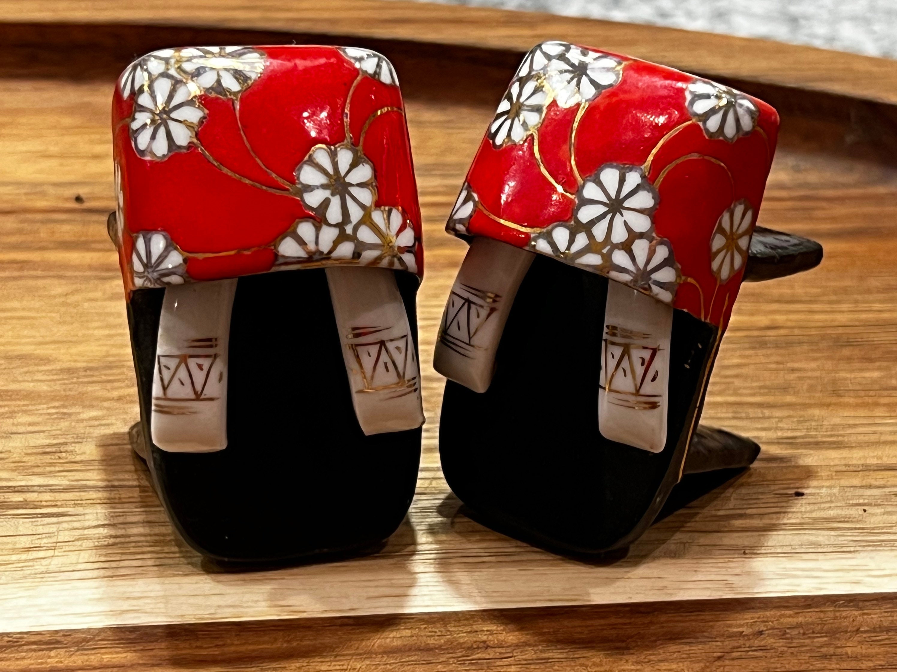 Vintage Asian Geisha Sandals/ Salt and Pepper / Vintage 1950s/japanese ...