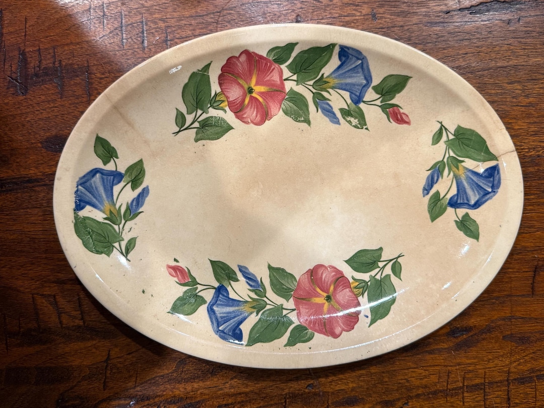 Vintage Shenandoah Ware Paden City Morning Glory Platter - Etsy