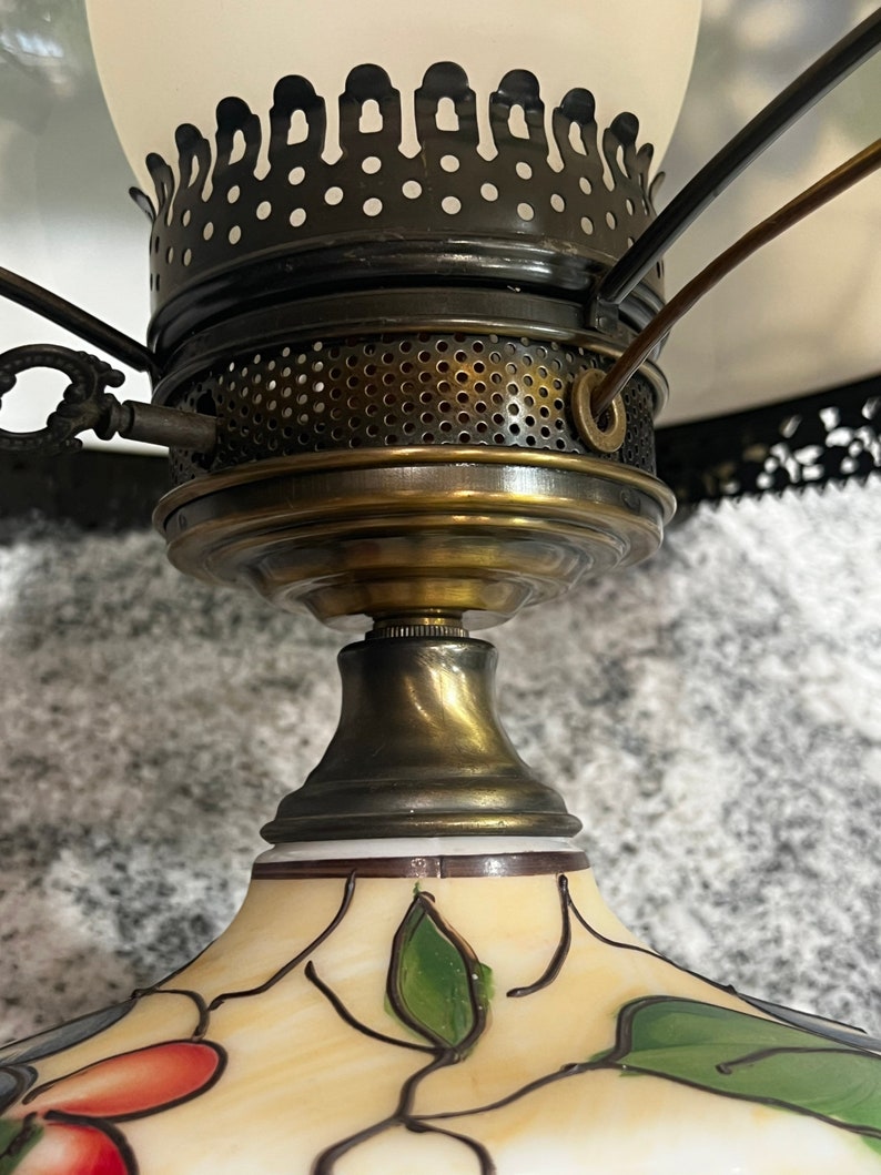 Vintage 1967 Glass Hurricane Lamp Hanging Ceiling Lamp Light Rare ...