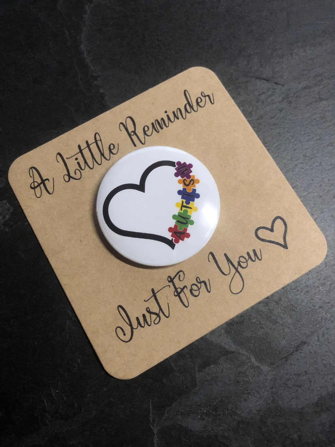 Motivational Mental Health Autism Personalised Autism Heart Pin Badge ...