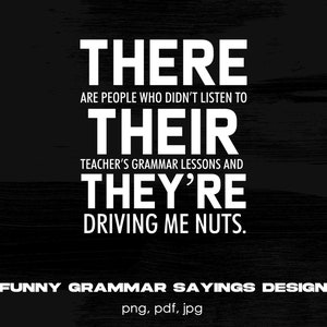 There Their They're Digital Png File, Instant Download, Funny Grammar ...