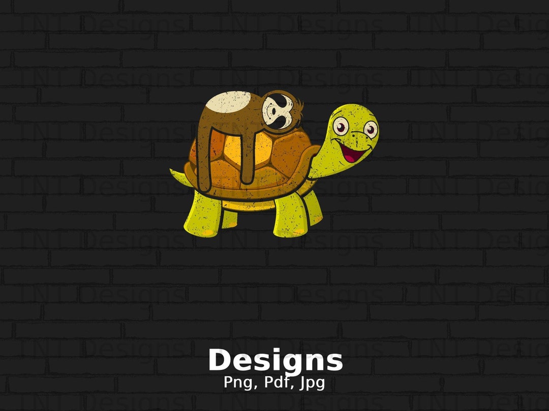 Sloth Riding on Turtle Digital Png File, Instant Download, Funny Sloth ...