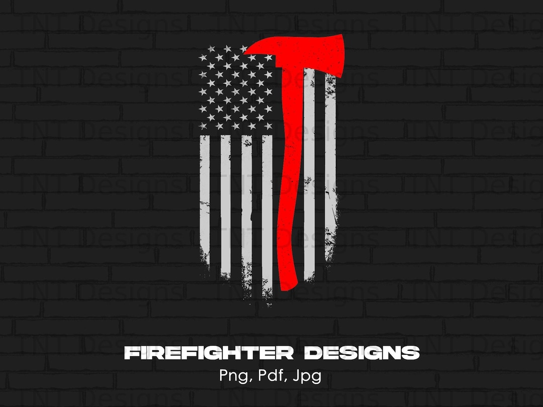 Firefighter Axe USA Flag Digital Png File Instant Download, Firefighter ...
