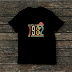 Vintage 1982 Digital Png File Instant Download, Retro Birthday T-shirt ...
