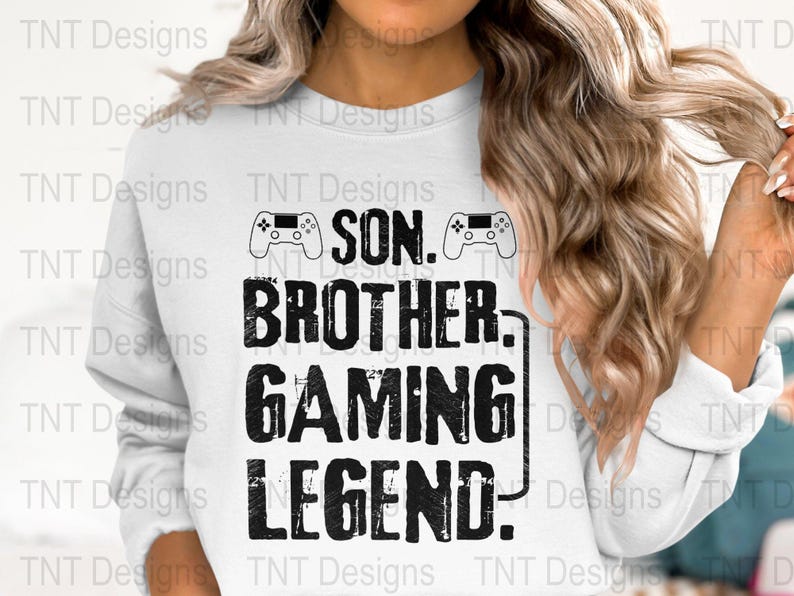 Son Brother Gaming Legend Digital Png File, Funny Gamer Tshirt Design ...