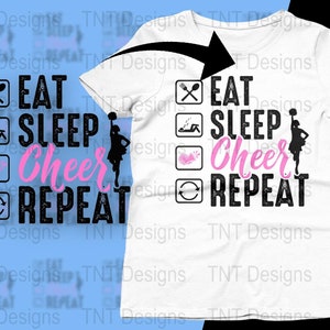 Eat Sleep Cheer Repeat Digital Png File, Instant Download, Cheerleading ...