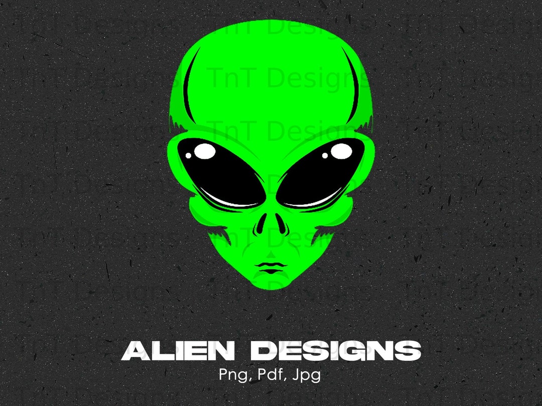 Green Alien Big Eyes Digital Png File, Instant Download, Alien Tshirt ...