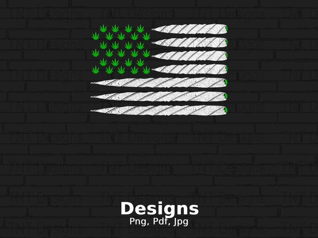 Weed US Flag Digital Png File, Instant Download, Marijuana Leaf ...