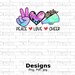 Peace Love Cheer Digital Png File, Instant Download, Cheer Tshirt ...