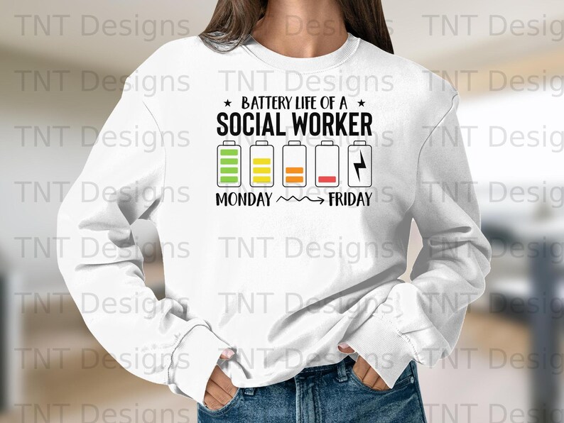 Battery Life of A Social Worker Digital Png File, Instant Download ...
