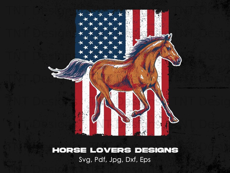 USA Flag Horse Digital Png File Instant Download Patriotic - Etsy