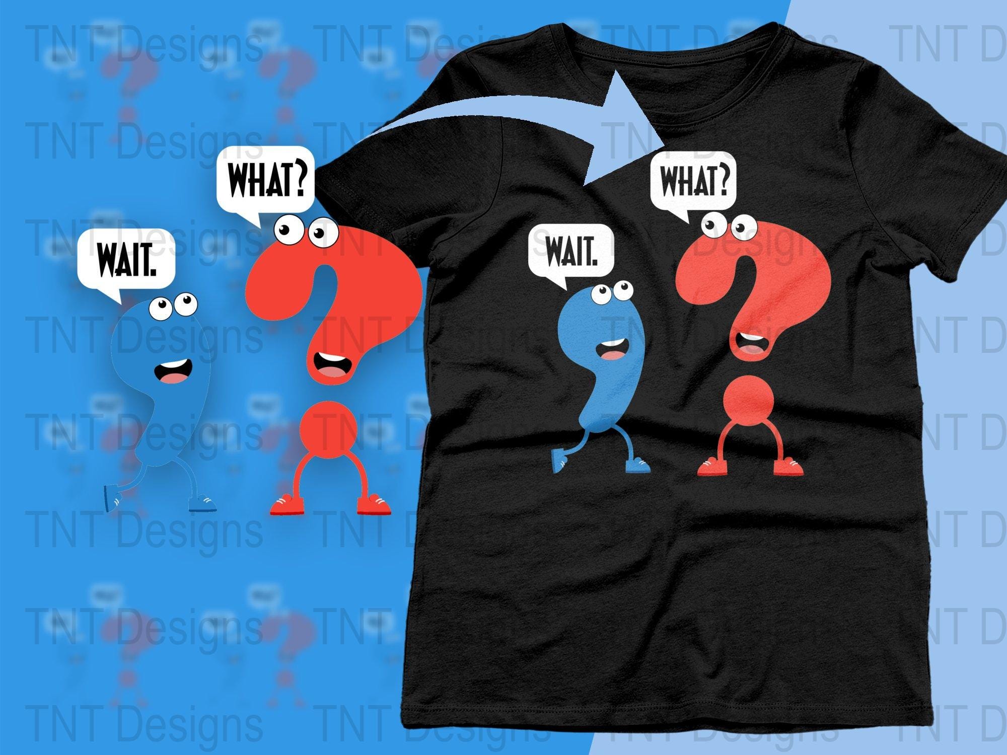 Wait What Question Mark and Comma Digital File, Funny Punctuation ...