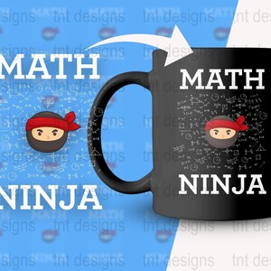 Math Ninja Digital Png File, Instant Download, Math Geek T-shirt Design ...