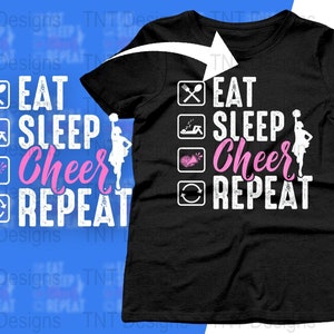 Eat Sleep Cheer Repeat Digital Png File, Instant Download, Funny Cheer ...