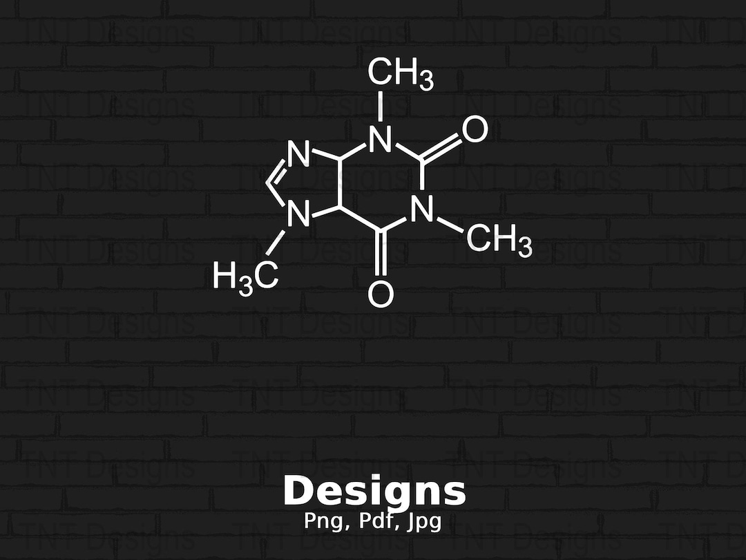 Caffeine Coffee Chemical Formula Digital Png File, Instant Download ...
