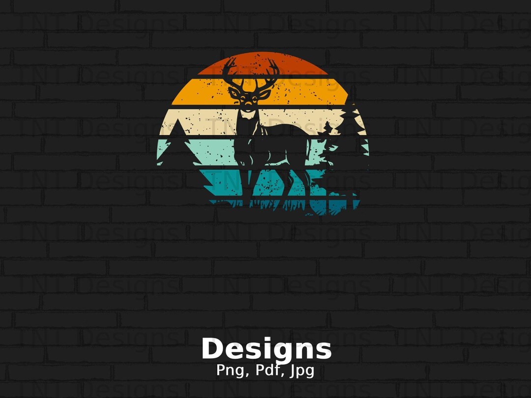 Vintage Deer Digital Png File, Instant Download, Deer T-shirt Design ...