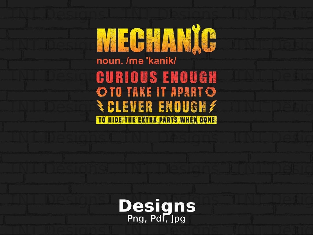 Mechanic Definition Digital Png File, Instant Download, Funny Mechanic ...