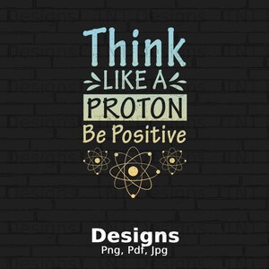 Think Like A Proton Be Positive Digital Png File, Instant Download ...