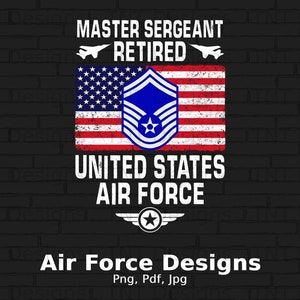 Master Sergeant Retired Air Force Digital Png File Instant - Etsy