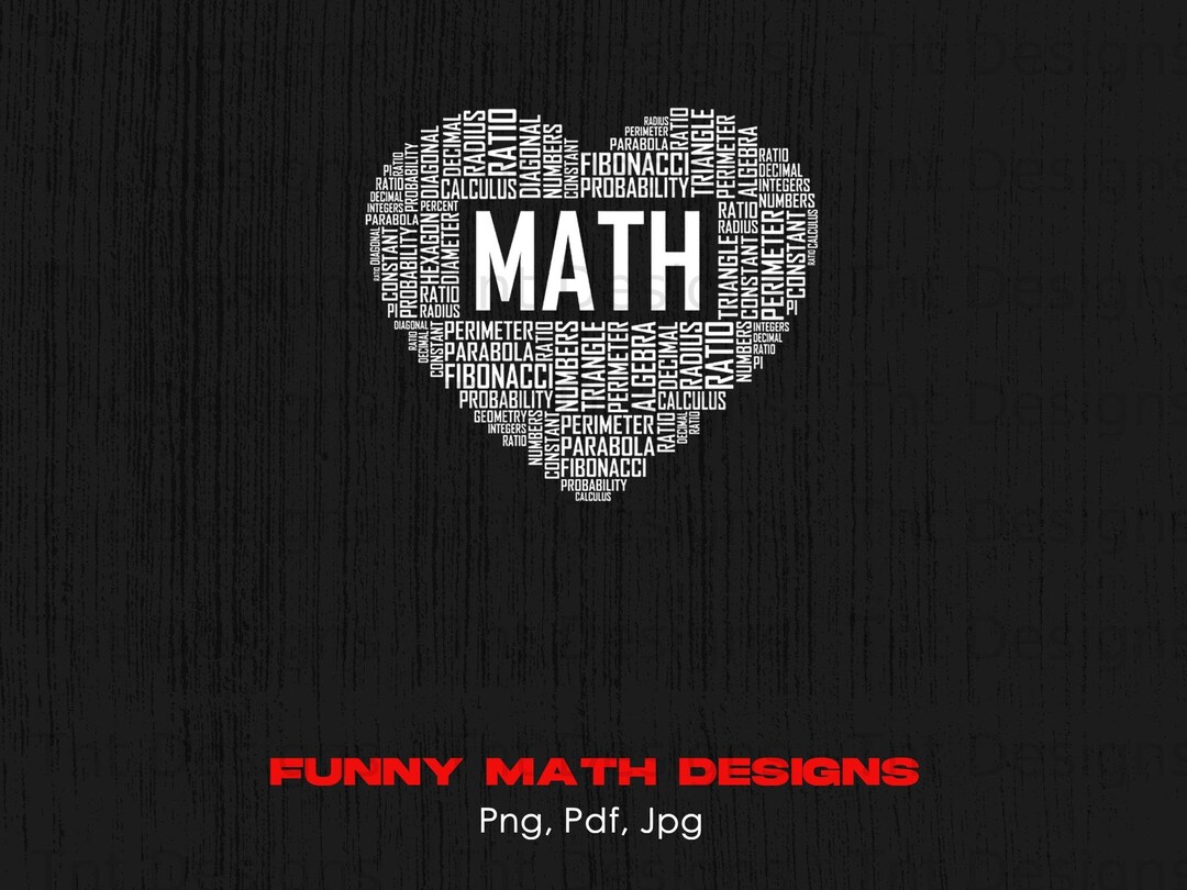 Math Heart Digital Png File, Instant Download, Mathematician Formulas T ...