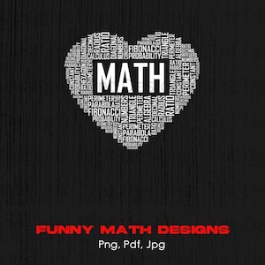 Math Heart Digital Png File, Instant Download, Mathematician Formulas T ...