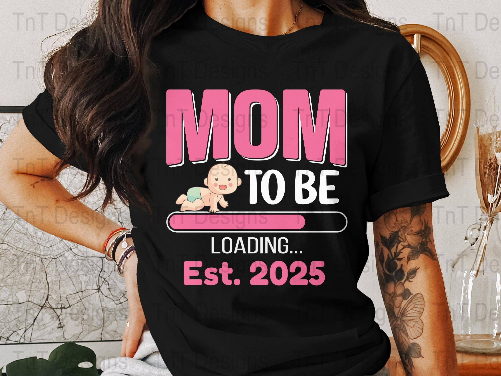 Mom to Be Loading Est 2025 Digital Png File, New Mommy T-shirt Design ...
