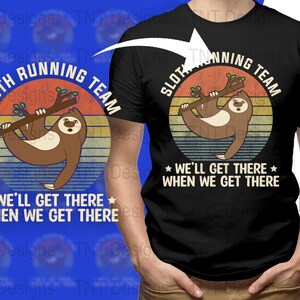 Vintage Sloth Running Team Digital Png File, Instant Download, Funny ...